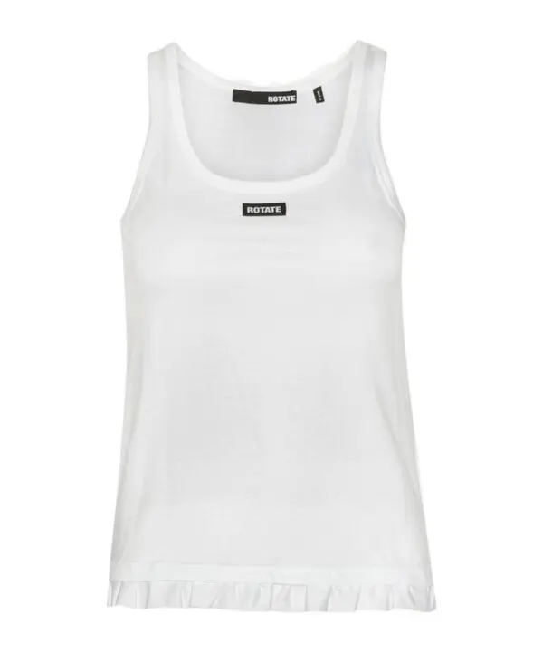 ROTATE BY BIRGER CHRISTENSEN Logo Patch Sleeveless Top - White