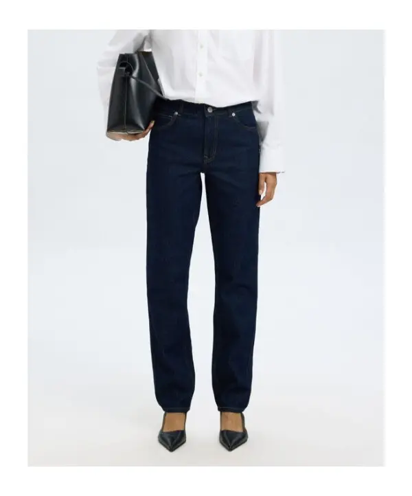 SELECTED Mid Waist Slim Tapered-fit Jeans