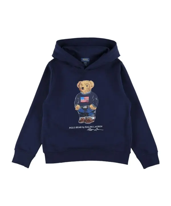 Polo Ralph Lauren Long-sleeved Hooded Sweatshirt With Teddy Bear Print - Black