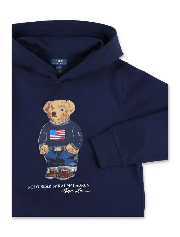 Polo Ralph Lauren Long-sleeved Hooded Sweatshirt With Teddy Bear Print