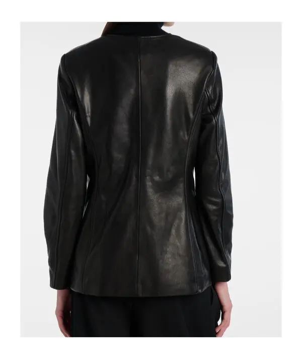 Nour Hammour Long-sleeved Leather Jacket