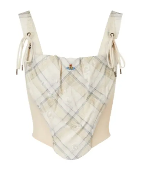 VIVIENNE WESTWOOD Puppy Tartan Corset Top - Nude