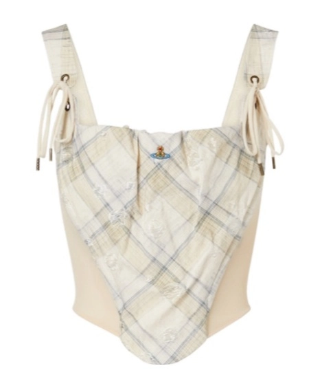 VIVIENNE WESTWOOD Puppy Tartan Corset Top - White