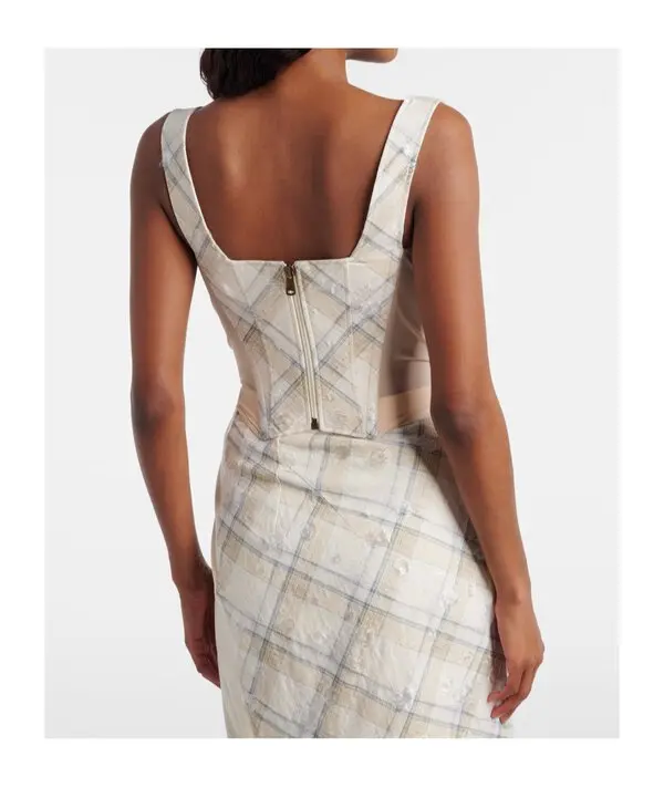 VIVIENNE WESTWOOD Puppy Tartan Corset Top - White