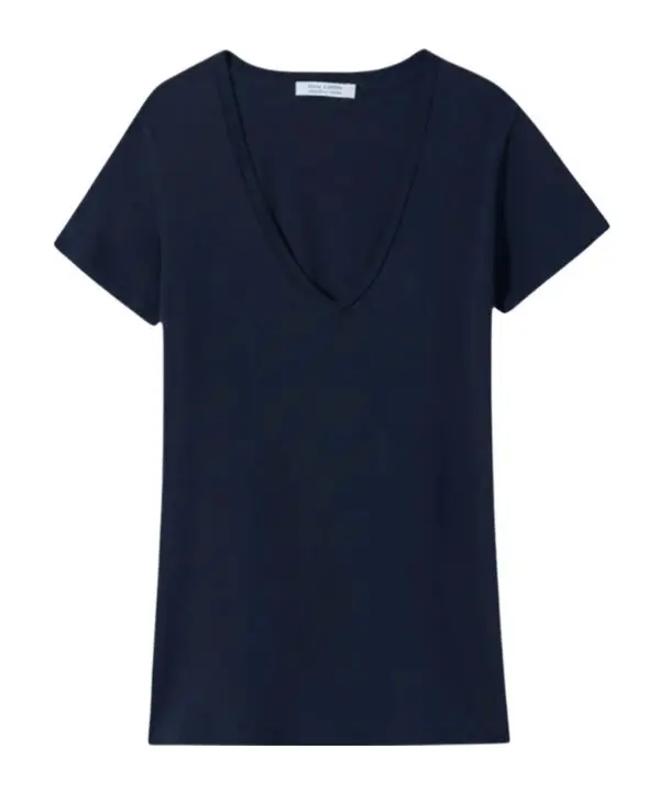 NILI LOTAN Short-sleeved V-neck T-shirt - Black