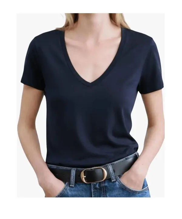 NILI LOTAN Short-sleeved V-neck T-shirt