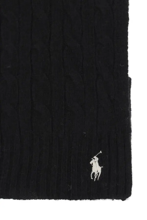 Polo Ralph Lauren Pony Embroidered Cable-knit Scarf