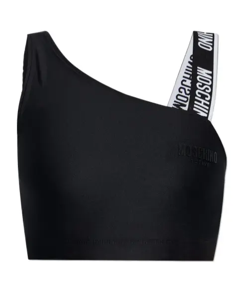 Moschino One-shoulder Logo Performance Top
