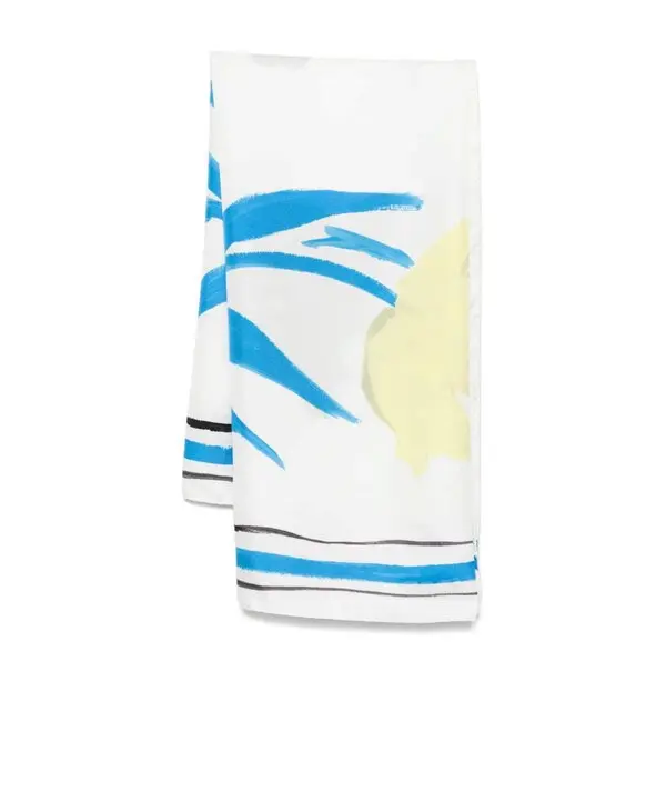 Marni Floral Striped Scarf - White