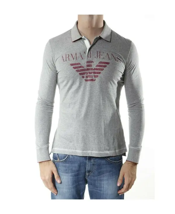 Emporio Armani Logo Details Polo Shirt - Gray