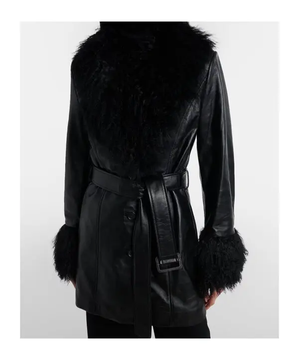 NILI LOTAN Sefa Lace-up Leather Jacket