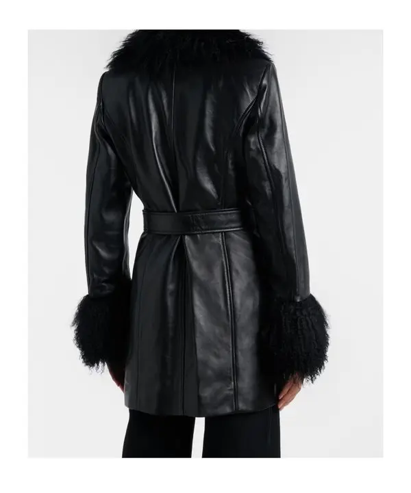NILI LOTAN Sefa Lace-up Leather Jacket