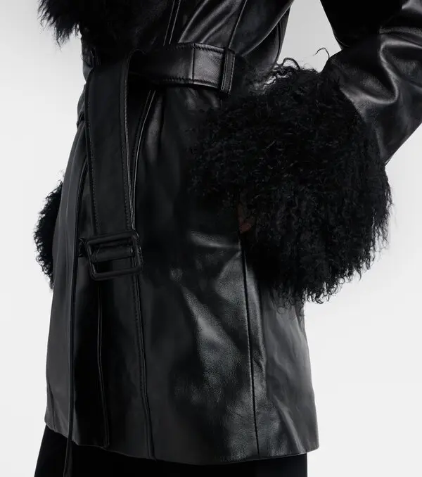 NILI LOTAN Sefa Lace-up Leather Jacket