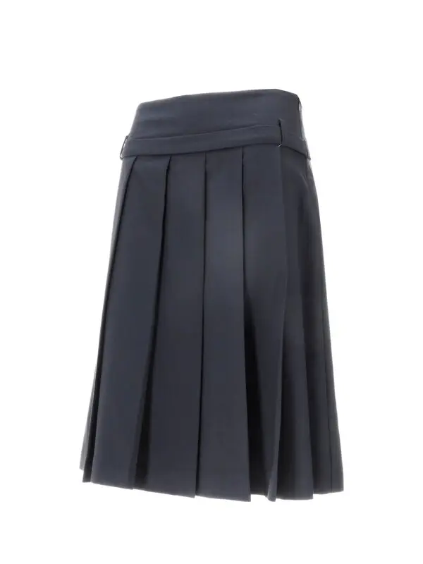 Vivetta Pleated Midi Skirt With Belt Loop - Black