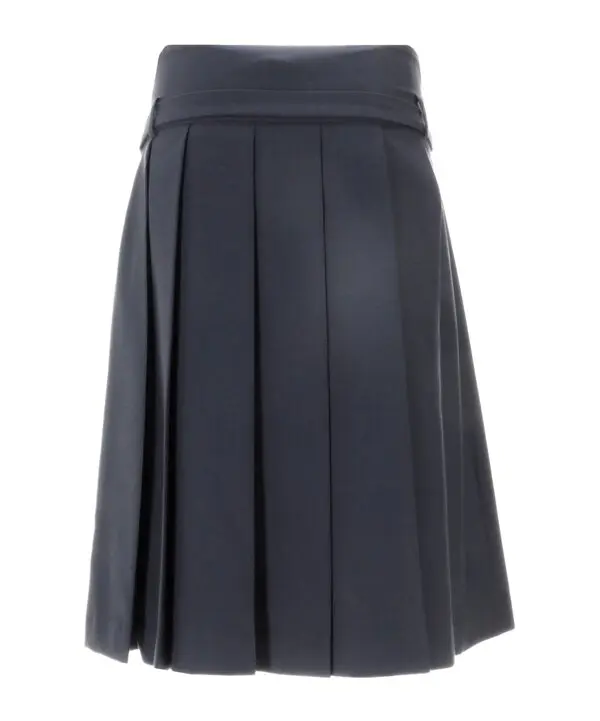Vivetta Pleated Midi Skirt With Belt Loop - Black