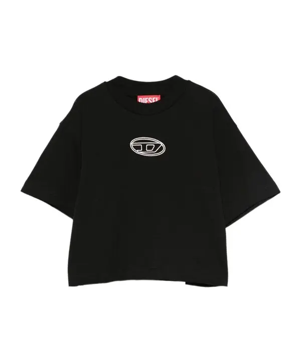 DIESEL® Logo Embroidered T-shirt - Black