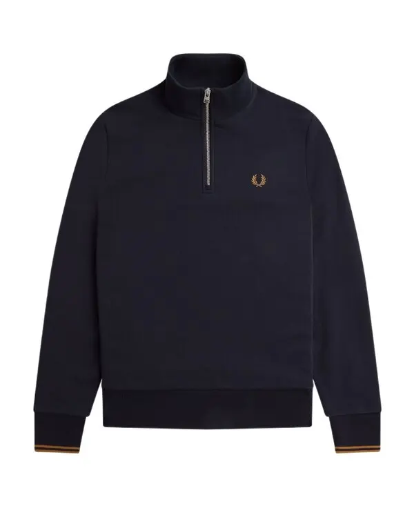 Fred Perry Semi-zipped Sweatshirt - Black