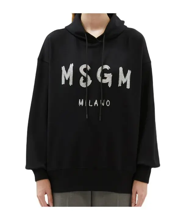 MSGM Logo Printed Drawstring Hoodie