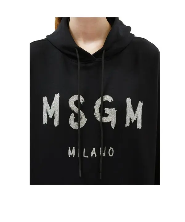 MSGM Logo Printed Drawstring Hoodie