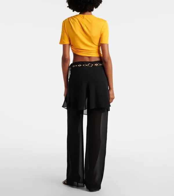 Christopher Esber Belted Silk Wide-leg Pants