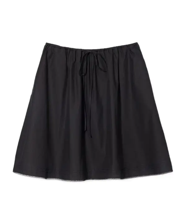 DUNST Lace-trimmed Drawstring Midi Skirt