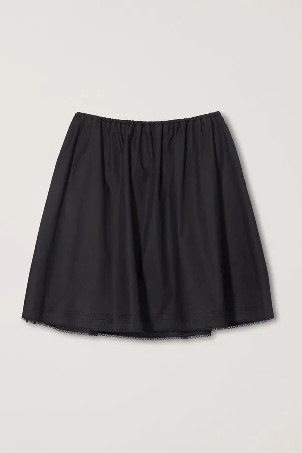 DUNST Lace-trimmed Drawstring Midi Skirt