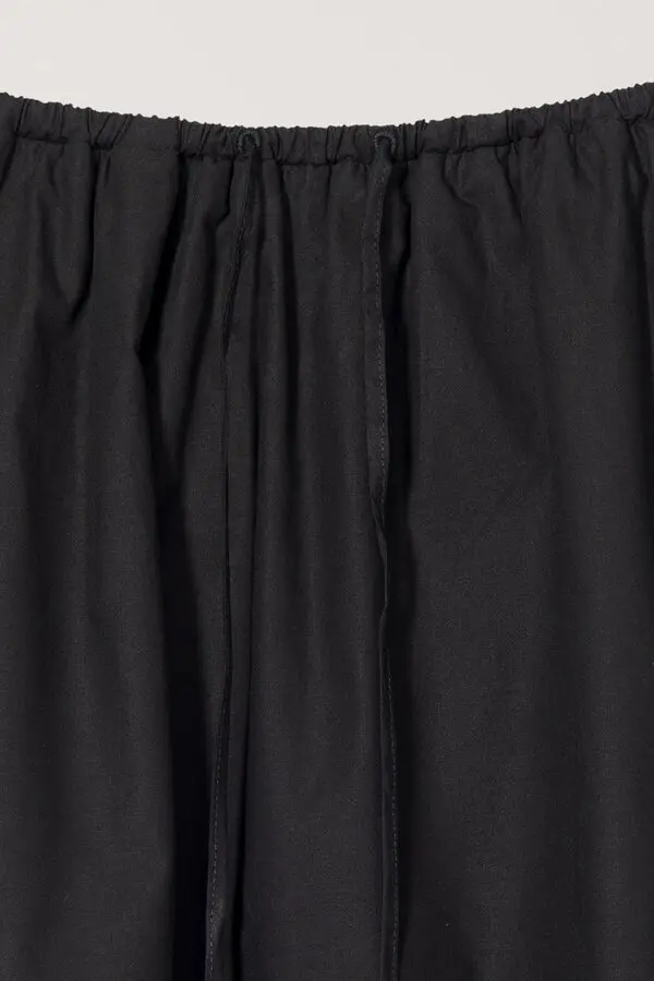 DUNST Lace-trimmed Drawstring Midi Skirt