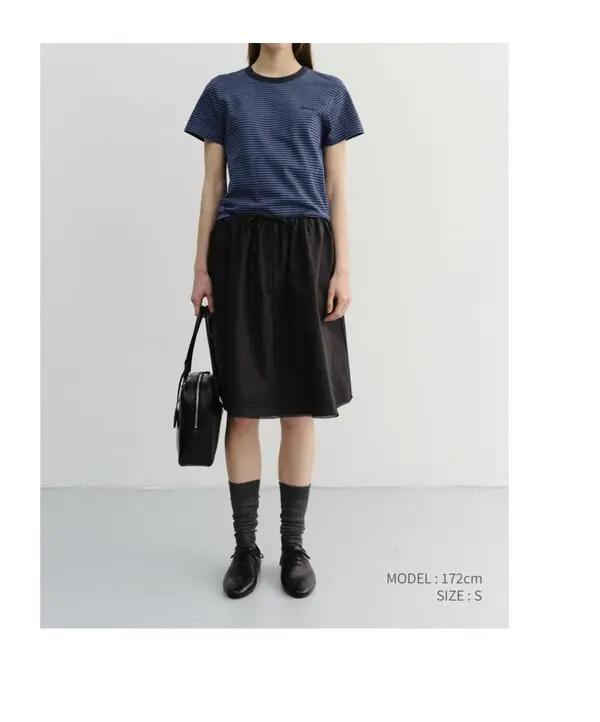 DUNST Lace-trimmed Drawstring Midi Skirt