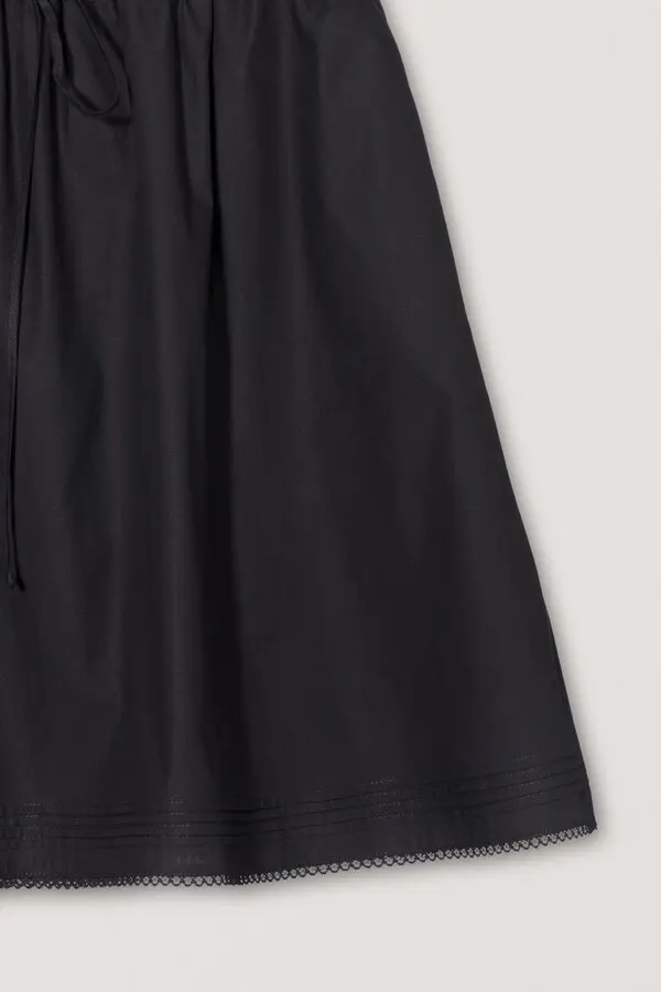 DUNST Lace-trimmed Drawstring Midi Skirt
