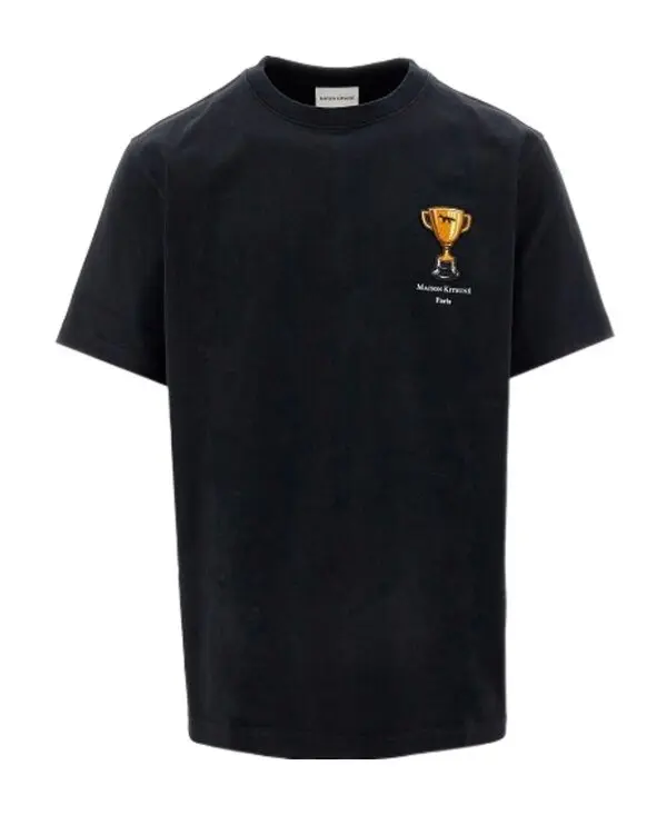 Maison Kitsuné Trophy Pattern Round Collar T-shirt