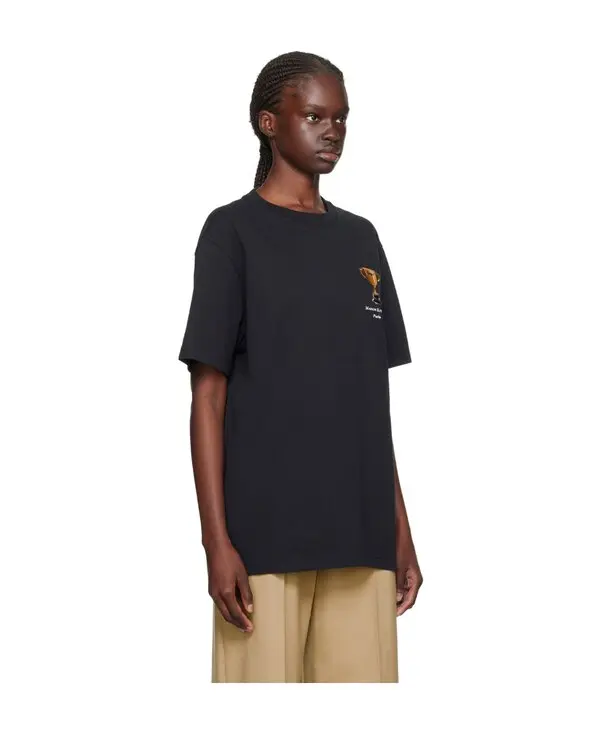 Maison Kitsuné Trophy Pattern Round Collar T-shirt