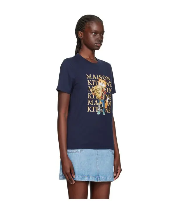 Maison Kitsuné Round-necked Logo T-shirt