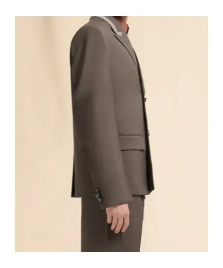 Marni Grey Double-breasted Wool Blazer With Mending
