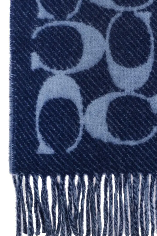 COACH Logo Fringed Scarf