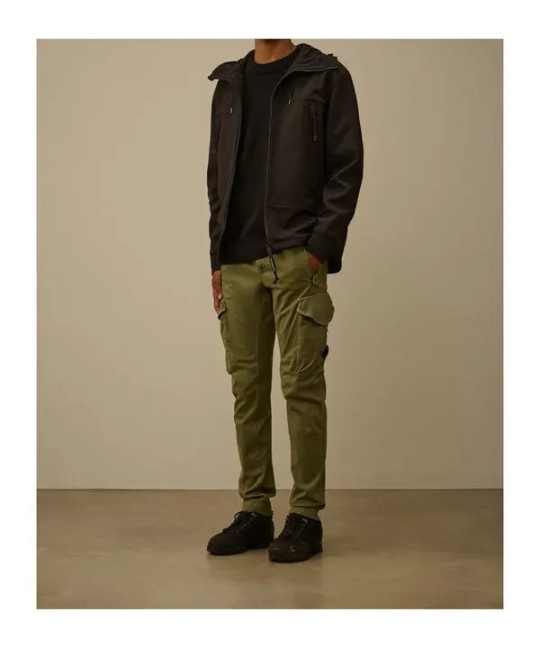 C.P. COMPANY Lambswool Crewneck Lens Jumper - Black