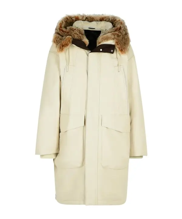 Moose Knuckles Dawson Faux Fur Hooded Parka - Cream