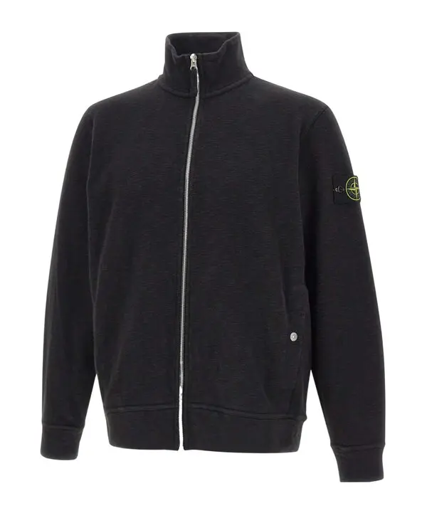 Stone Island Logo Patch Zipped Sweatshirt
