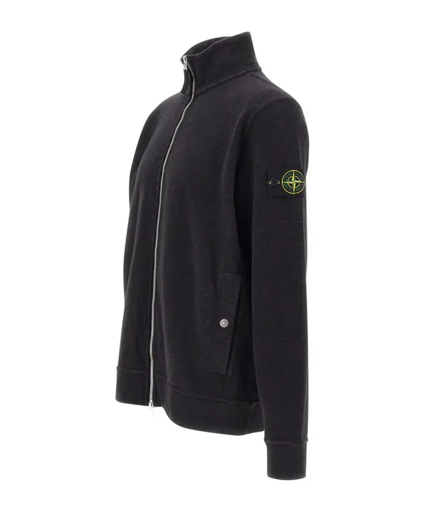 Stone Island Logo Patch Zipped Sweatshirt
