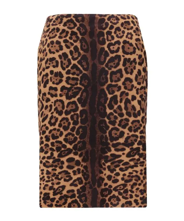 Lela Rose Leopard-print Midi Pencil Skirt