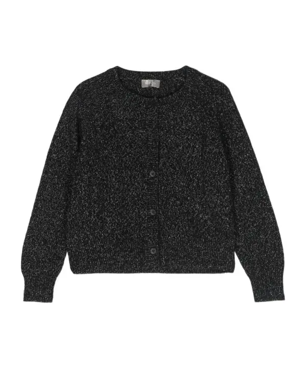 IL GUFO Two-tone Lurex-knit Cardigan