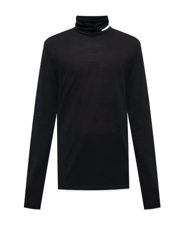 JIL SANDER Long-sleeved Logo-printed Jumper - Black