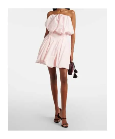 Magda Butrym Pleated Cotton Bustier Dress
