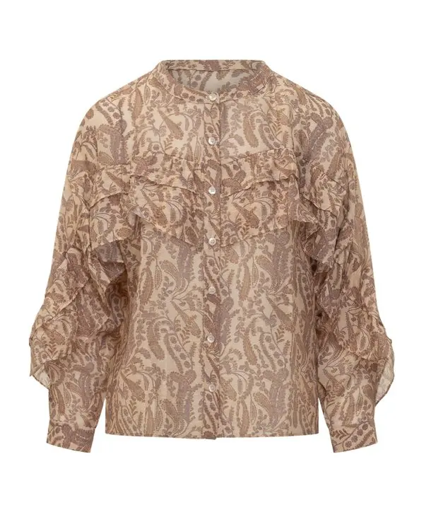 Ba&sh Tunella Printed Ruffled Top - No