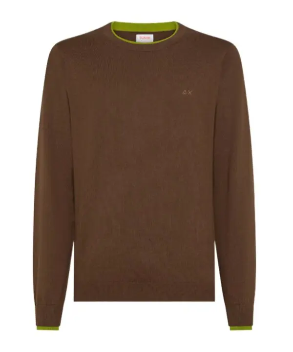 SUN 68 Contrast Trim Knitted Sweater