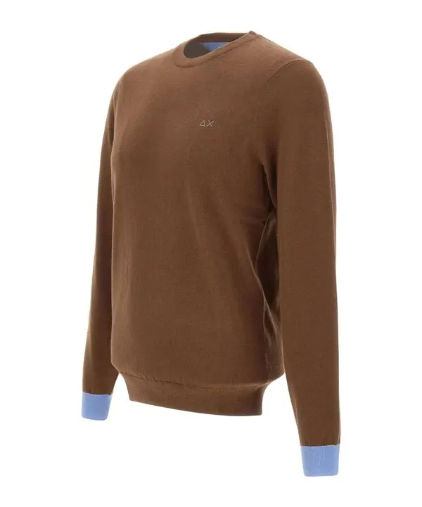 SUN 68 Contrast Elbow-patch Knitted Sweater