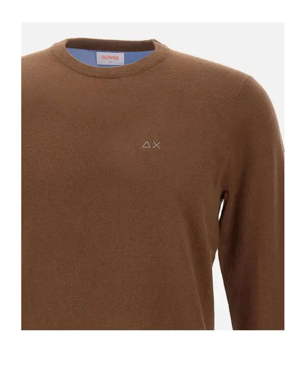 SUN 68 Contrast Elbow-patch Knitted Sweater