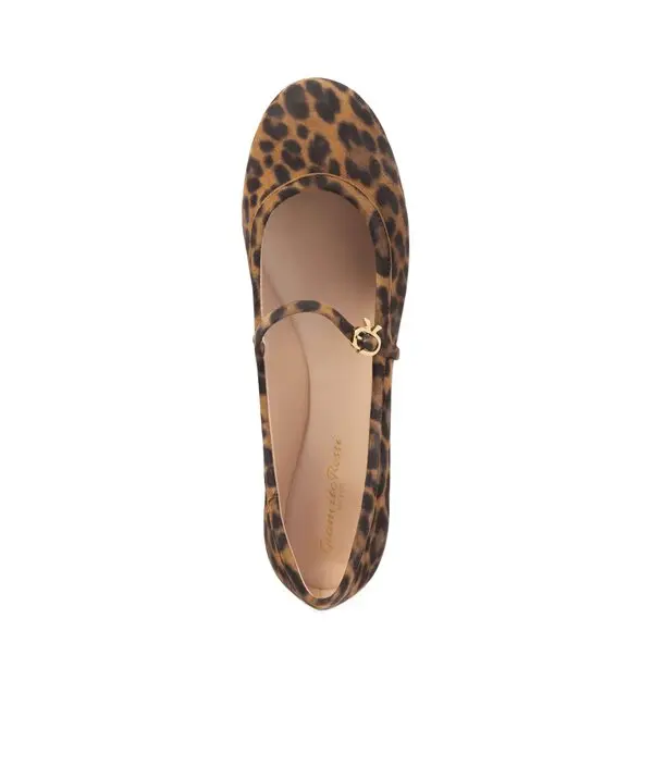 GIANVITO ROSSI Carla Leopard-print Ballerina Flats