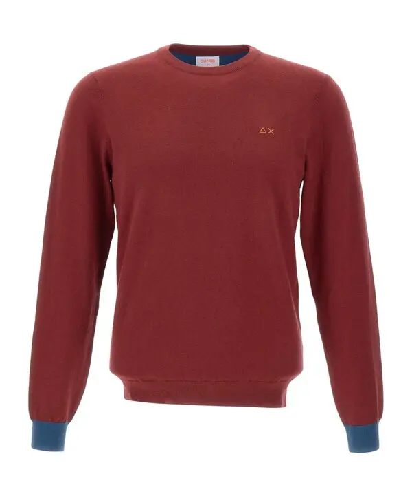 SUN 68 Contrast Elbow Patch Knitted Sweater
