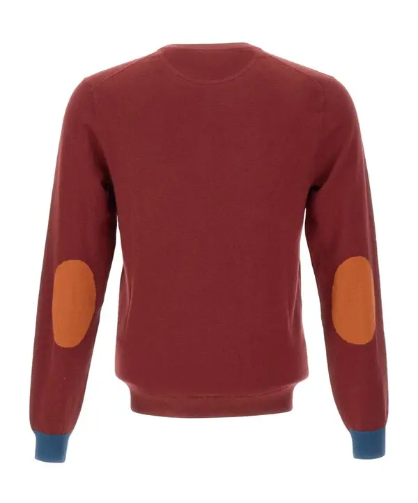 SUN 68 Contrast Elbow Patch Knitted Sweater