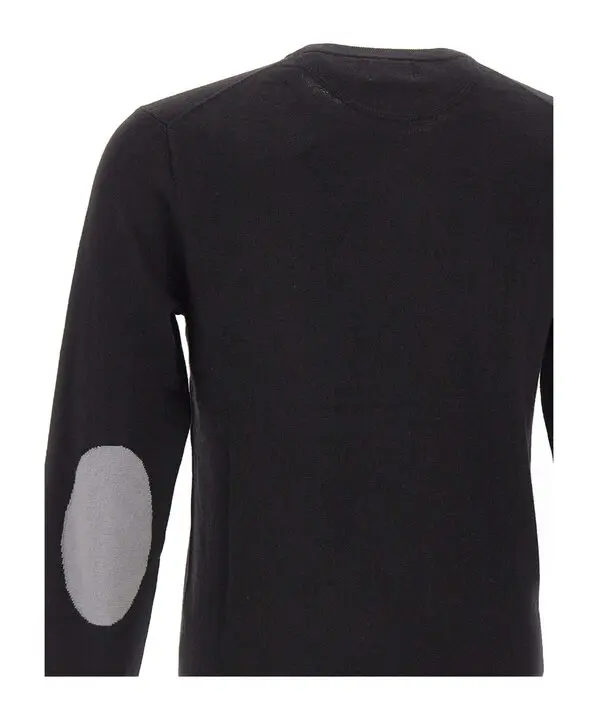 SUN 68 Elbow Patch Crew Neck Knitted Sweater